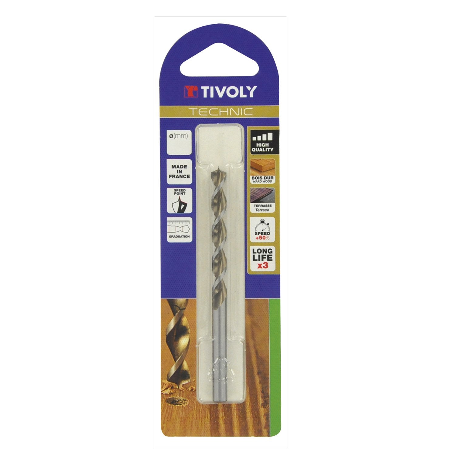 Tivoly • Foret bois HSS -Affûtage Speed point -Queue cylindrique Gradué ...