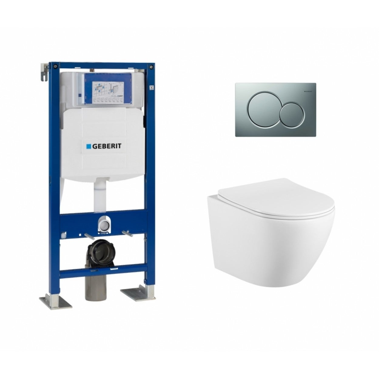 Pack Geberit UP320 + Cuvette KELOS Blanc Mat+ Plaque Sigma Chromé Mat ...