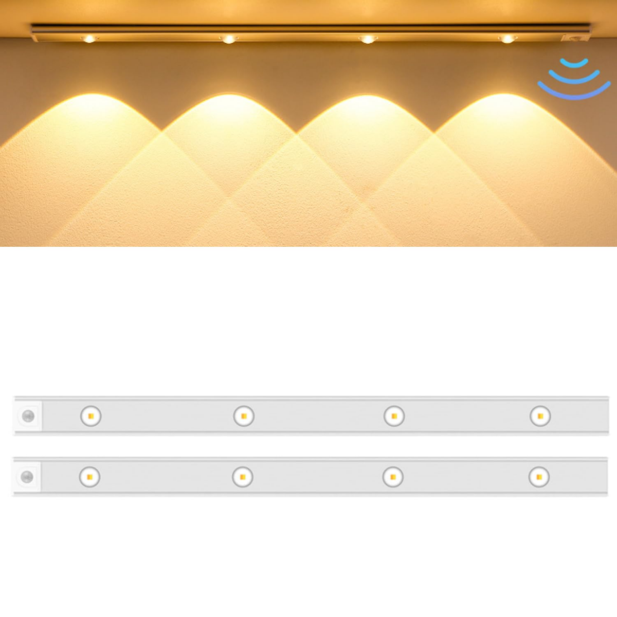 Pack de 2 luces LED con sensor de movimiento, 3 colores, regulables ...
