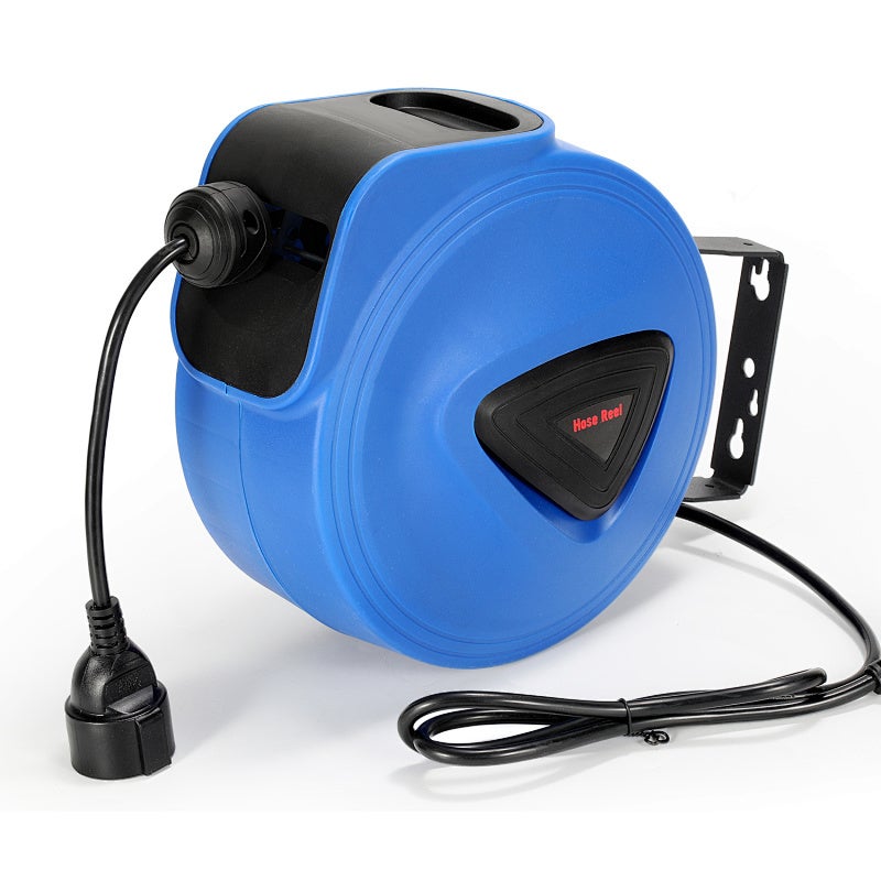 Enrollador automático de cable 20 m 250 V Tope ajustable con soporte de ...