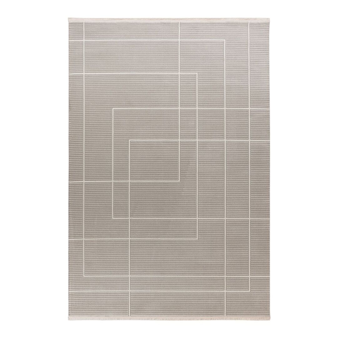 Tapis géométrique design en polypropylène Argenté 80x150 ANNIE | Leroy ...