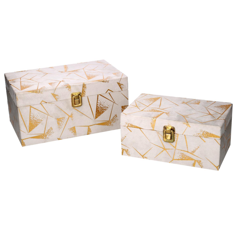 Caja de madera rectangular 1-2 adornos dorados cm30x18,5h15 | Leroy Merlin