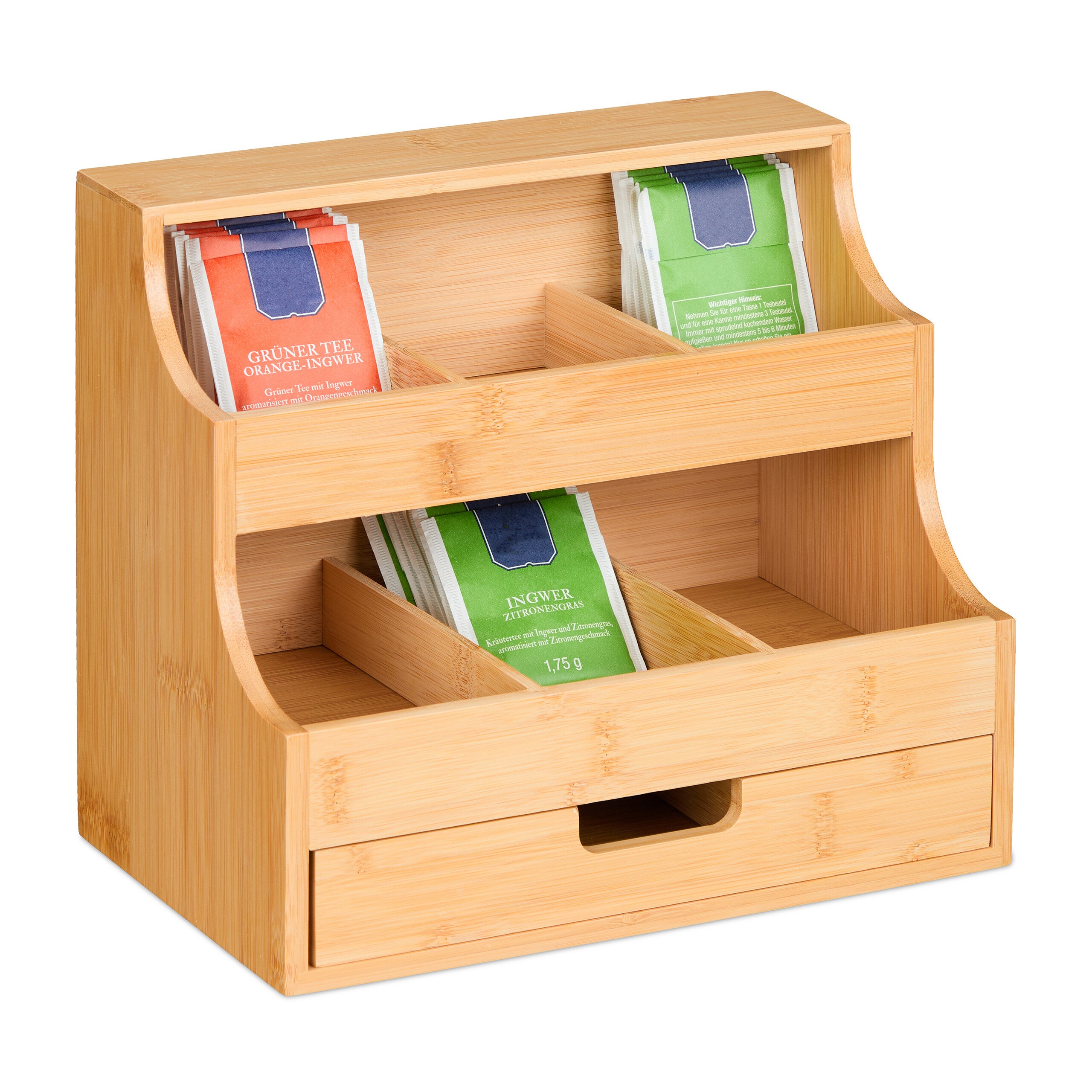 Relaxdays Organizer Porta Tè con 9 Scomparti per Bustine di Tisane ...