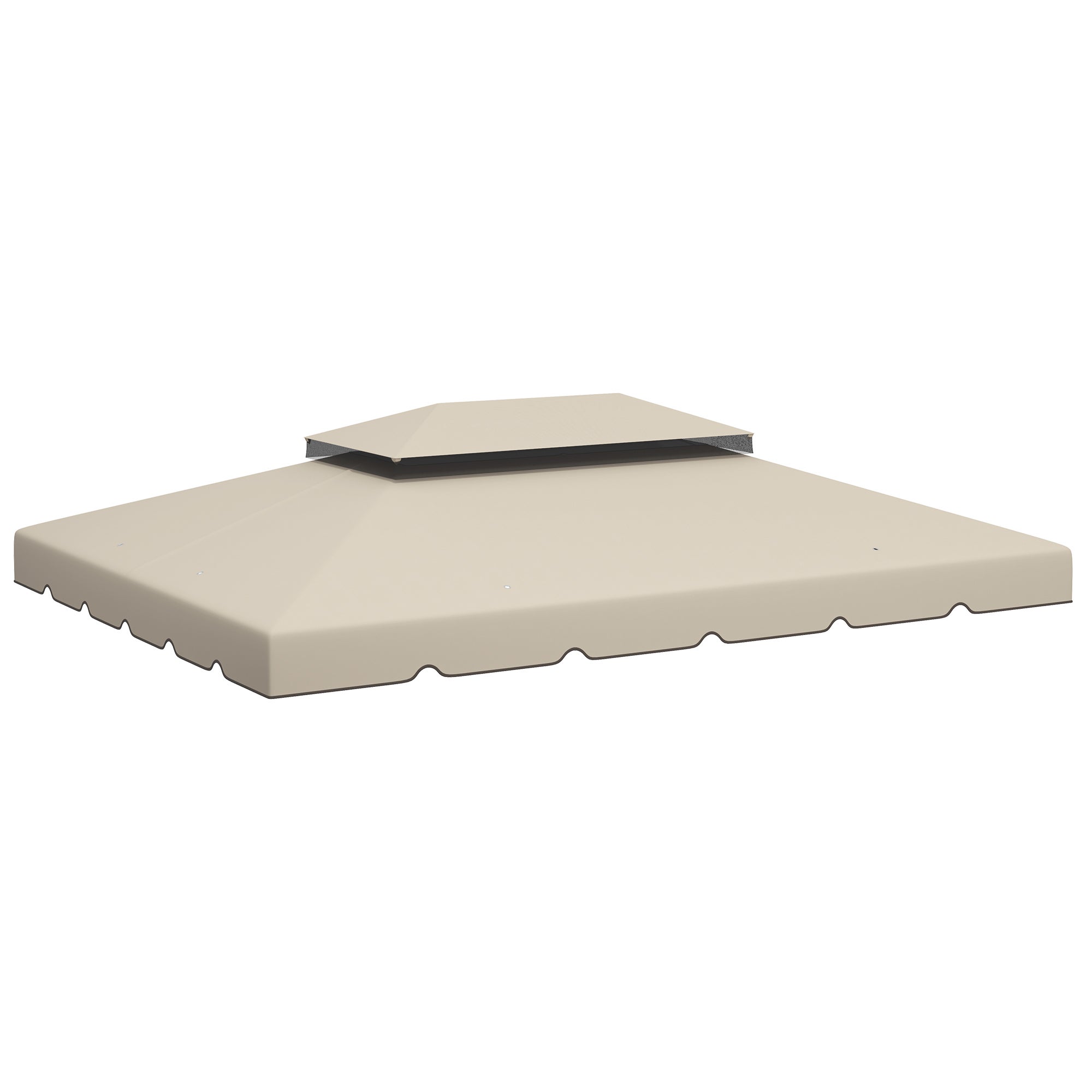 Toit remplacement kiosque jardin 3x4 m toit 2 niveaux polyester beige ...