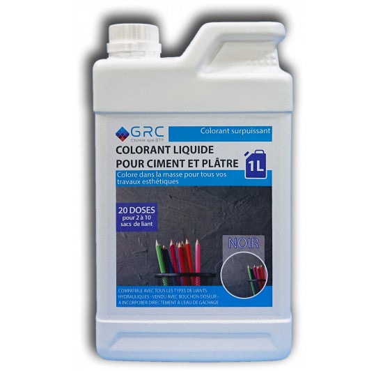 GRC - Colorant liquide pour ciment et plâtre "NOIR", 1 L | Leroy Merlin