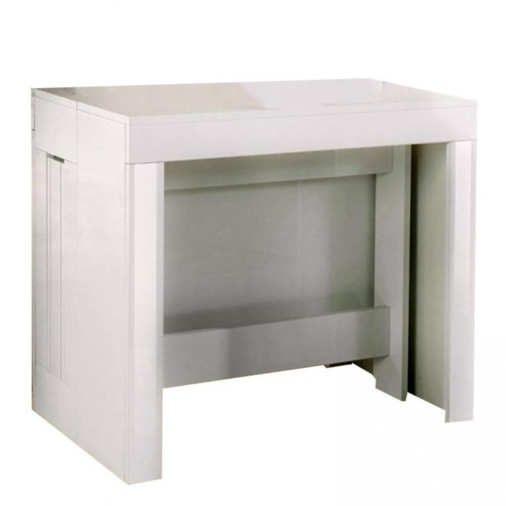 Table console extensible 12 couverts LONGO 300 cmlaqué blanc brillant ...