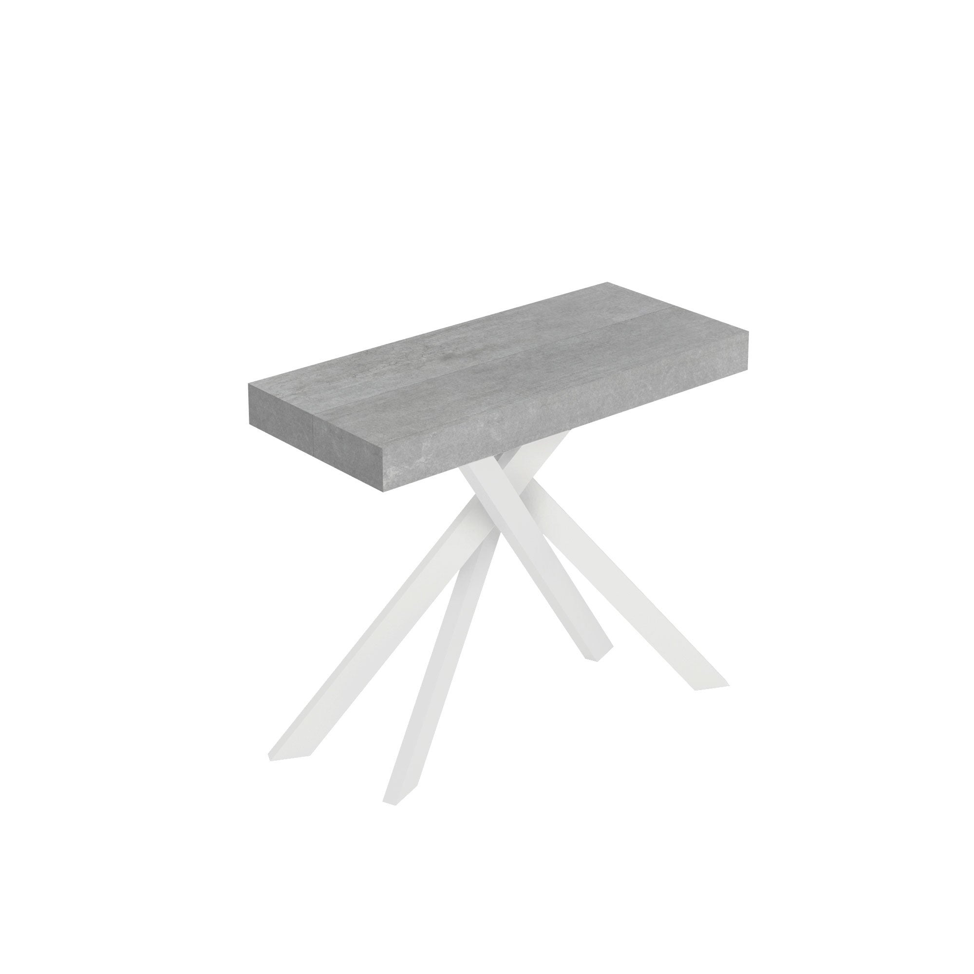 Console extensible 90x40/300 cm Saki béton pieds blancs | Leroy Merlin