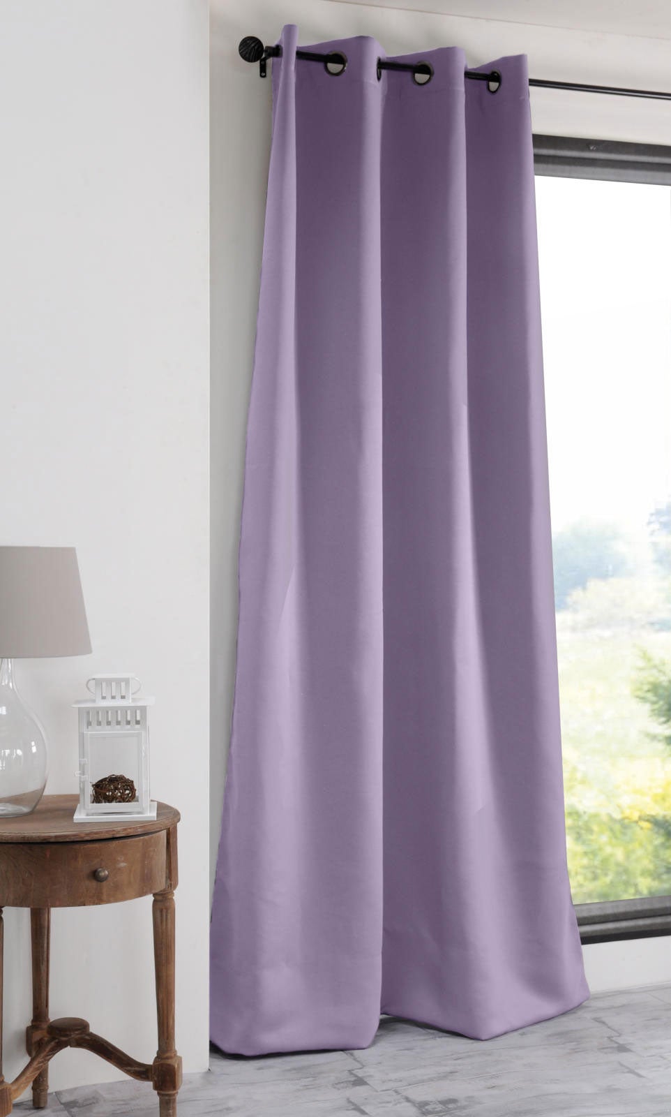 Rideau Occultant Uni 210gr/m2 - Mauve - 140 x 280 cm - Polyester ...