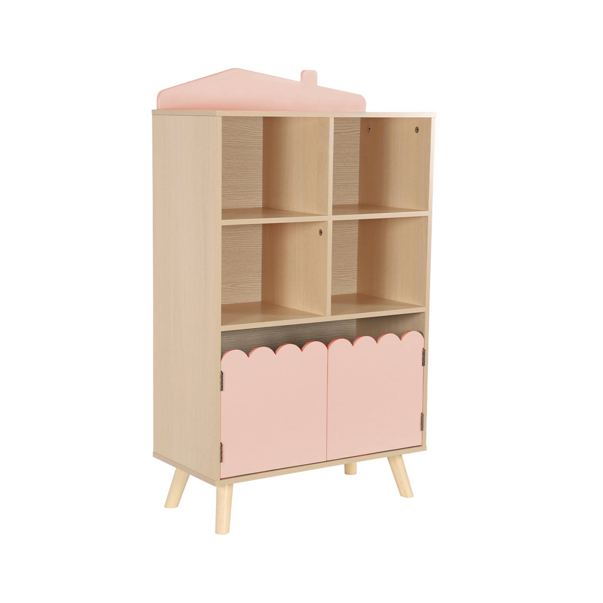Bibliothèque pour Chambre enfant en MDF Rose H. 30.0 x l. 60.0 x P. 60. ...
