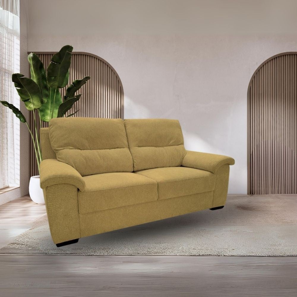 Divano 3 posti rivestimento tessuto colore senape 220 cm - Pegasus ...