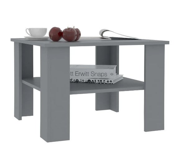 Table basse carrée 1 étagère bois gris Modra | Leroy Merlin