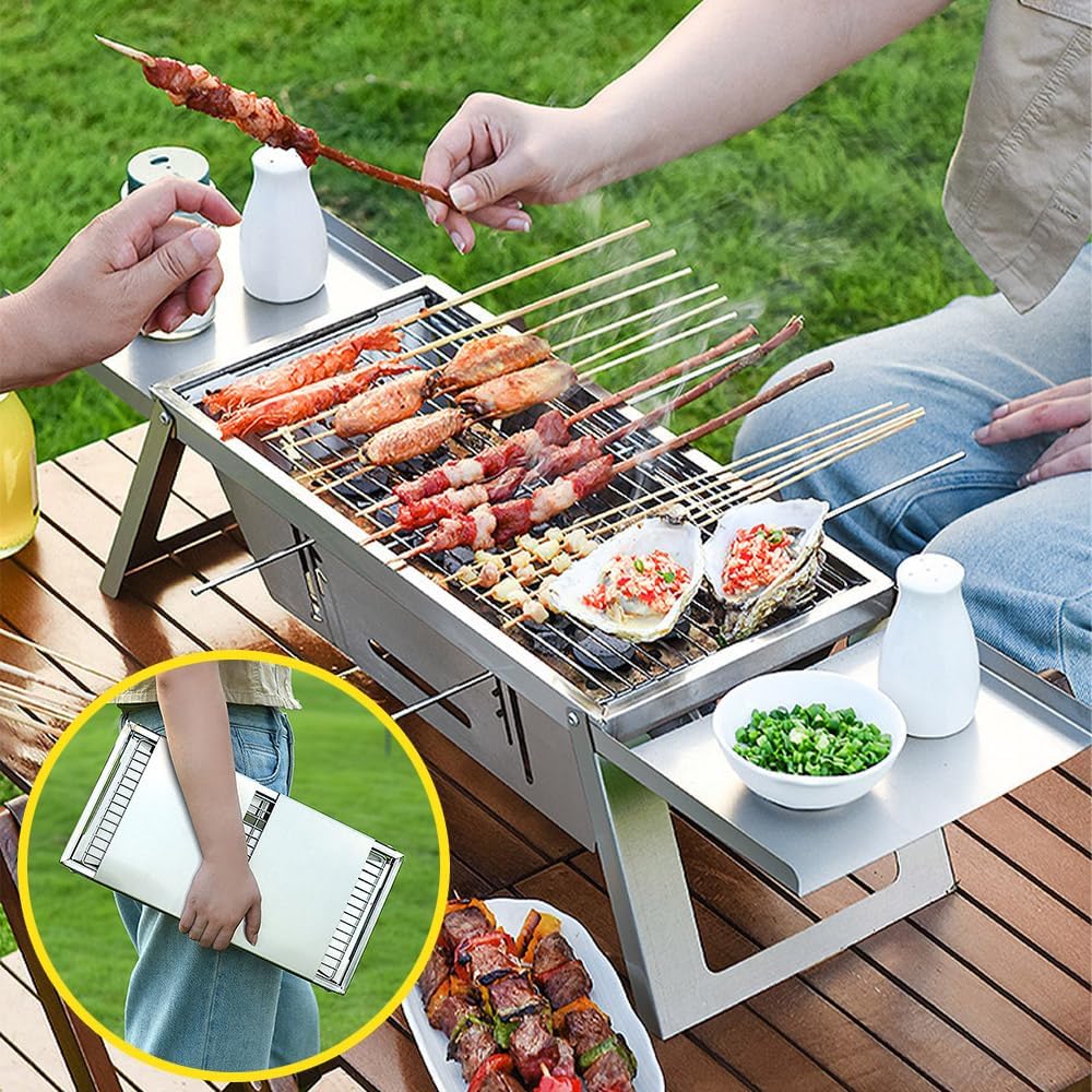 Petit barbecue portable au charbon de bois : Mini barbecue de table ...