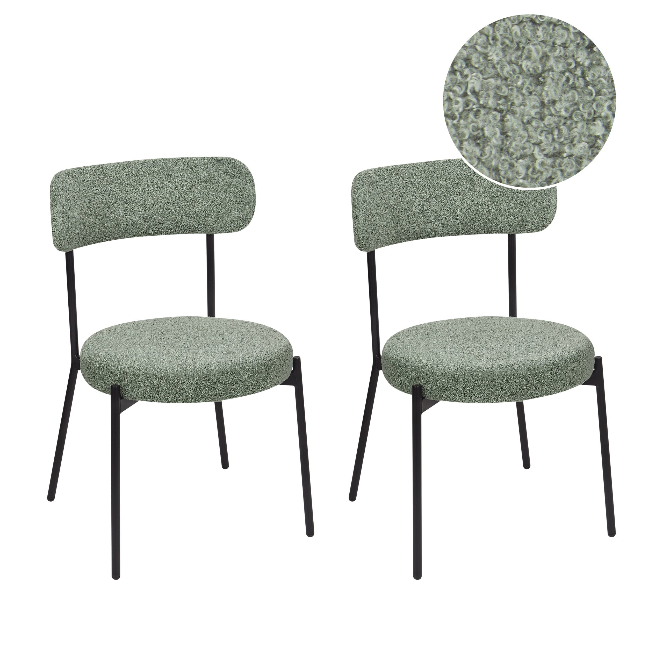 Lot de 2 Chaises De Salle à Manger Bouclé ALLISON | Leroy Merlin Lot de 2 Chaises De Salle à Manger Bouclé ALLISON | Leroy Merlin