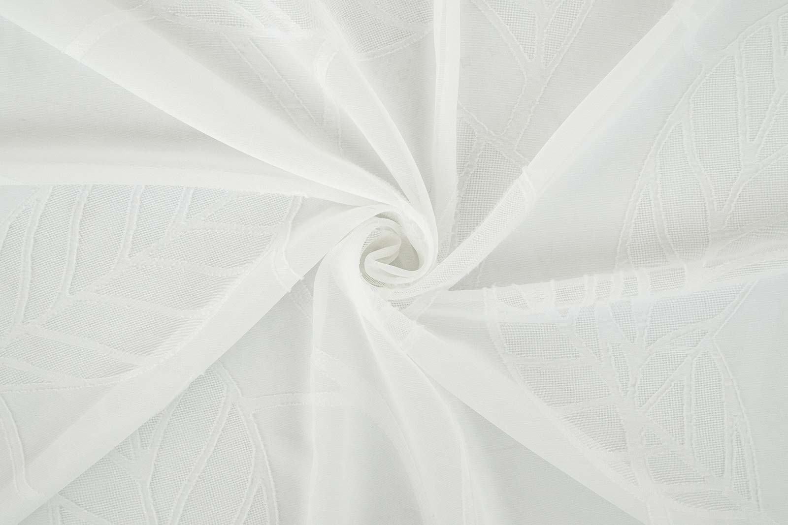 Rideau transparent gris avec motifs feuille 140x245 cm Polyester ...