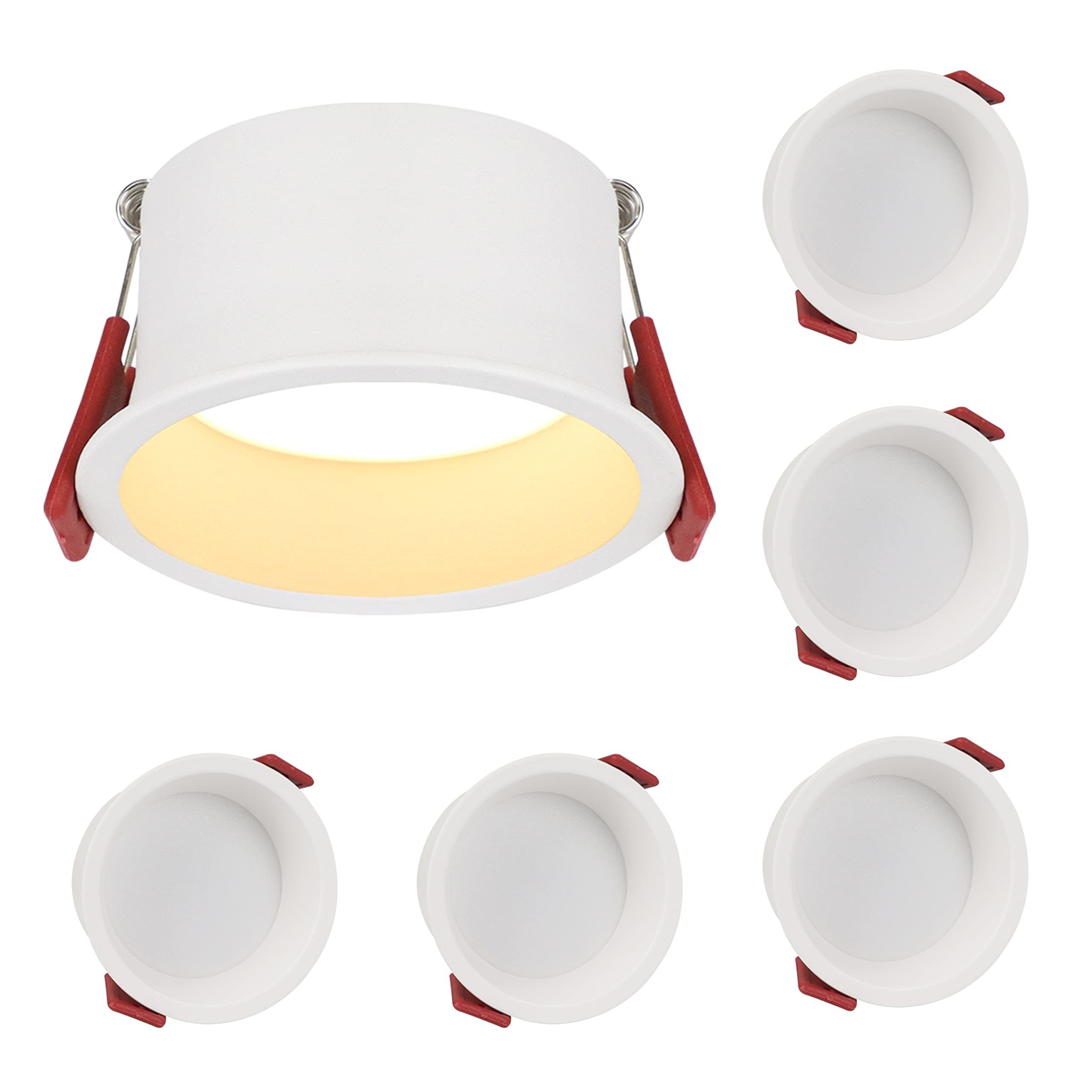 NETTLIFE 5 Focos empotrables LED blanco cálido 3000 K para baño salón ...