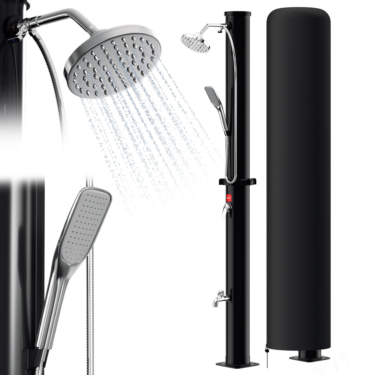 Douche solaire sans raccordement électrique Douche pool jusqu'à 60°C ...