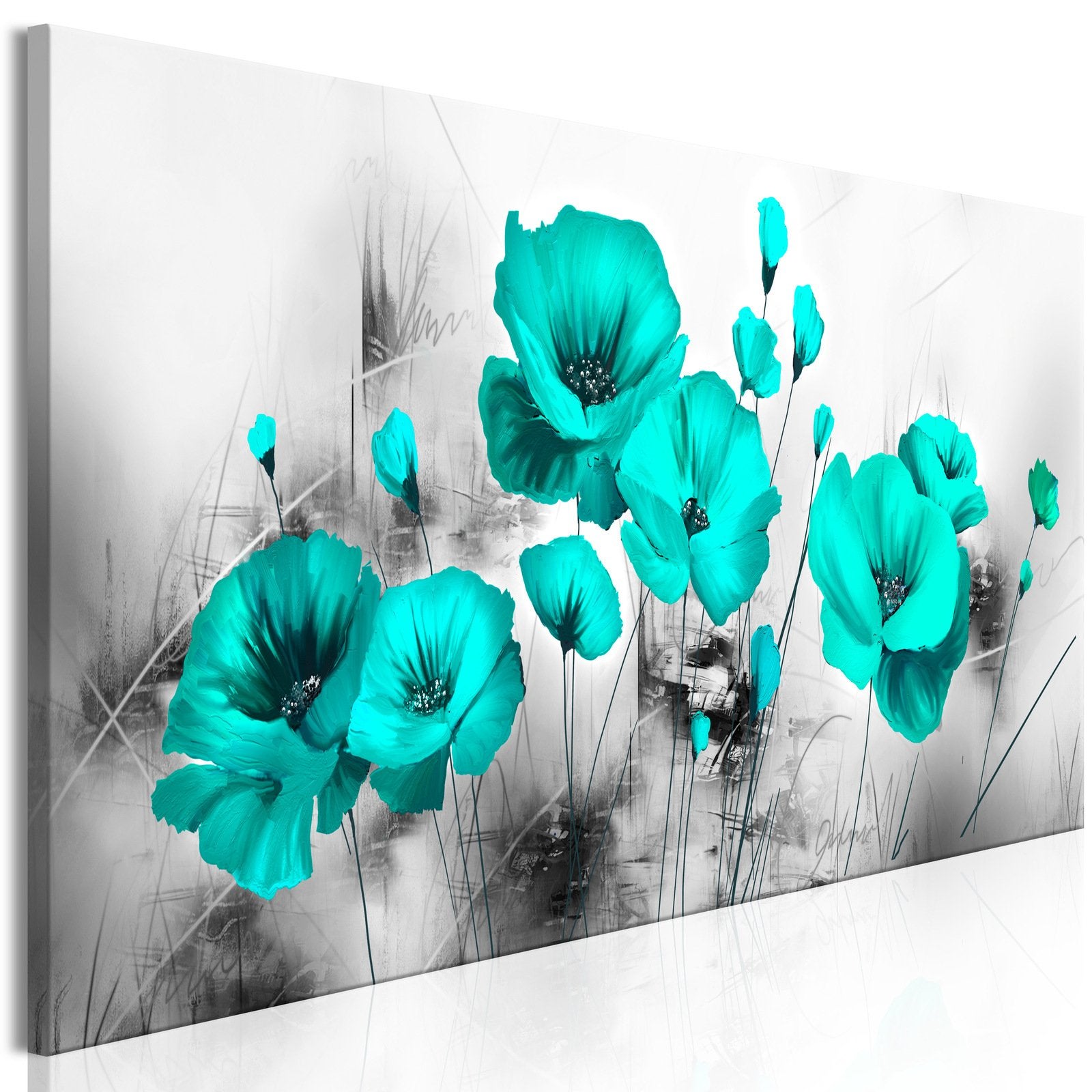 Tableau Turquoise Meadow (1 Part) Étroit - 150 x 50 cm | Leroy Merlin