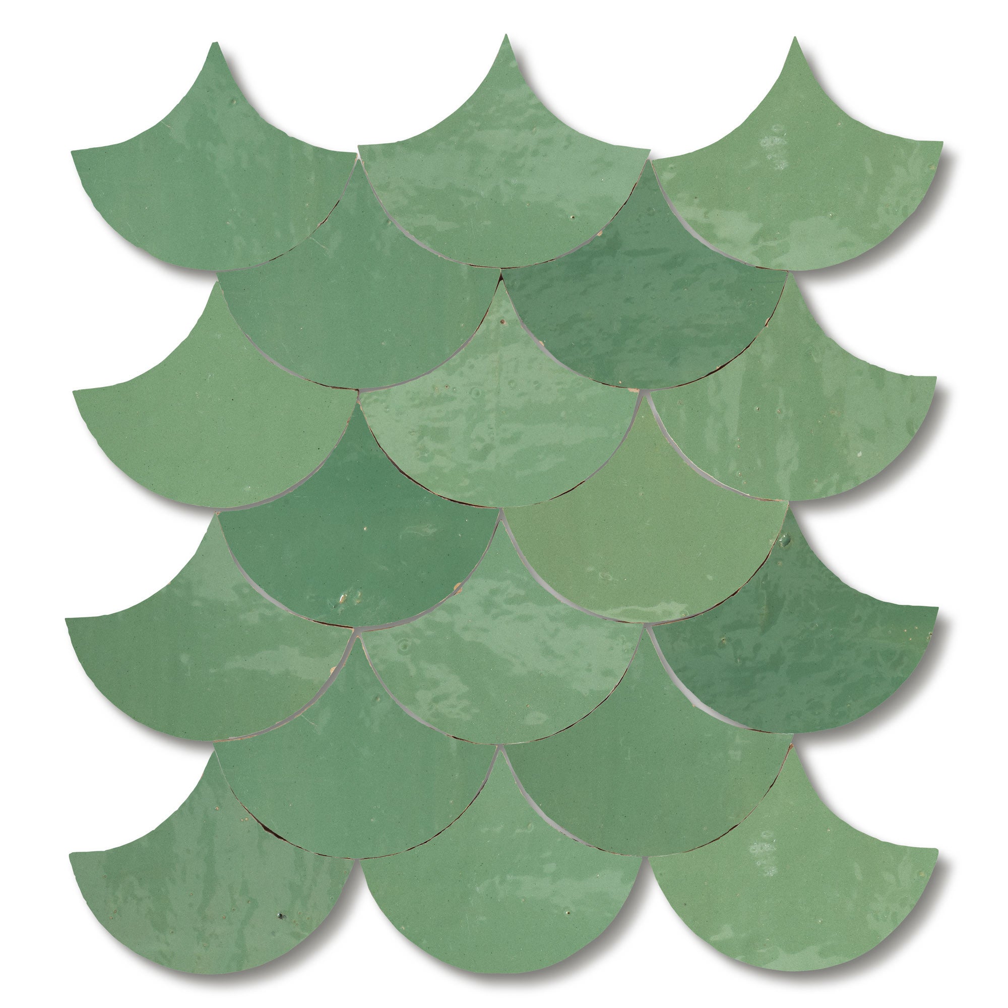 Carrelage Zellige Marocain Vert Amande Grande Ecaille 10x12 cm (vendu ...