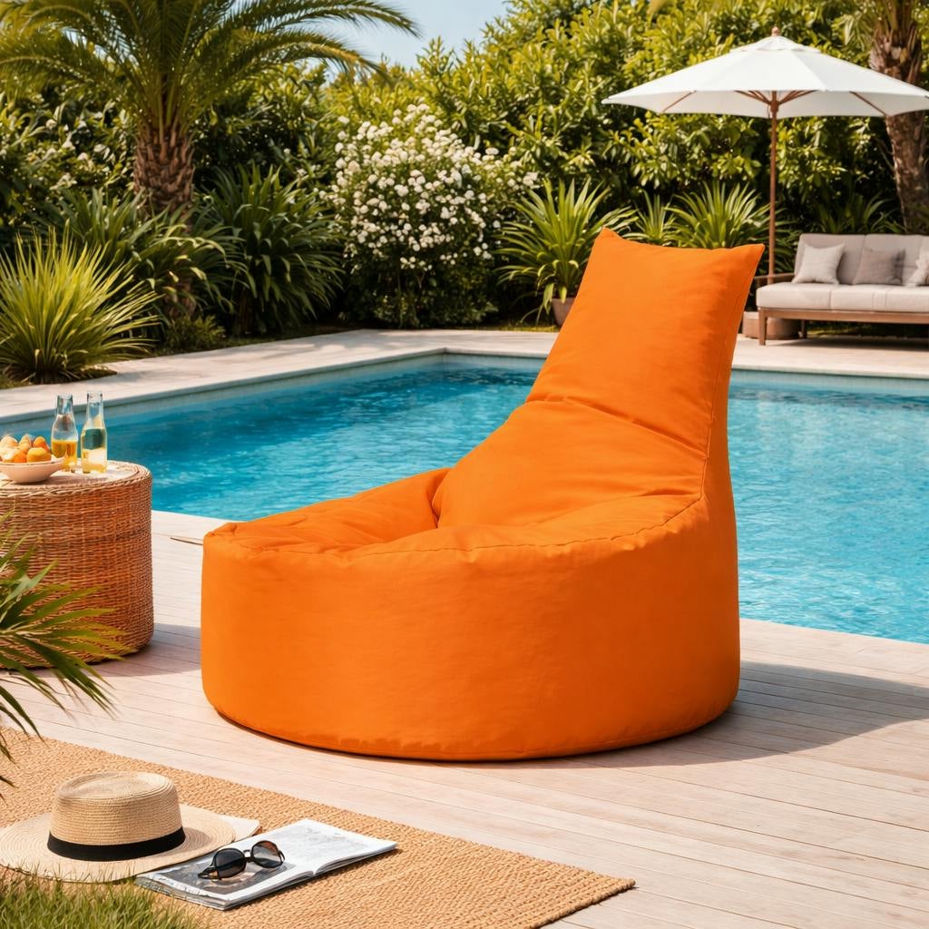 Pouf extérieur orange avec dossier ARTA | Leroy Merlin