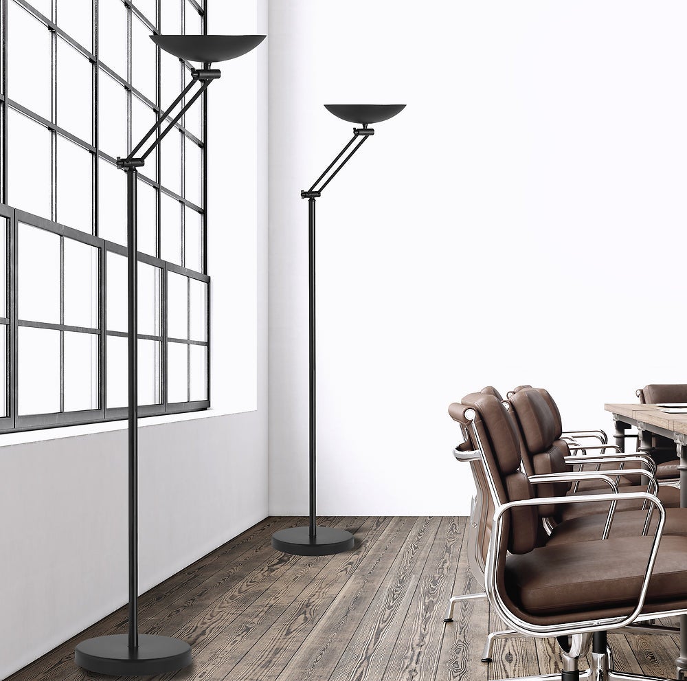 FIRST LED lampadaire articulé à éclairage indirect noir | Leroy Merlin