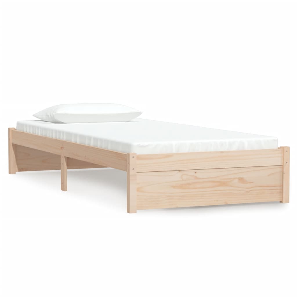 Lit simple | Lit adulte | Cadre de lit Bois massif 90x200 cm894334 ...
