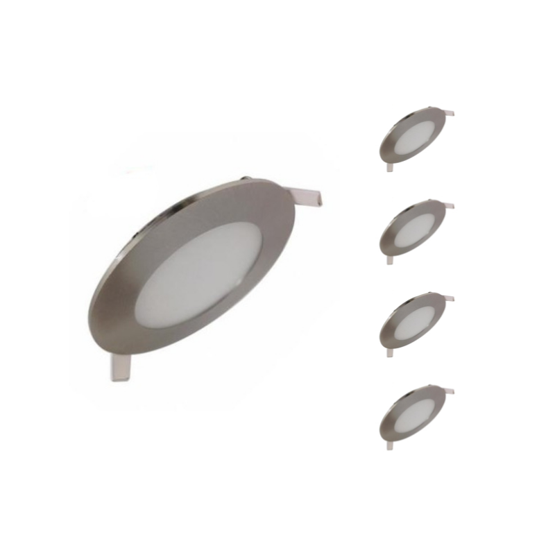 Spot LED Extra Plat Rond ALU 6W (Pack de 5) - Blanc Chaud 2300K - 3500K ...