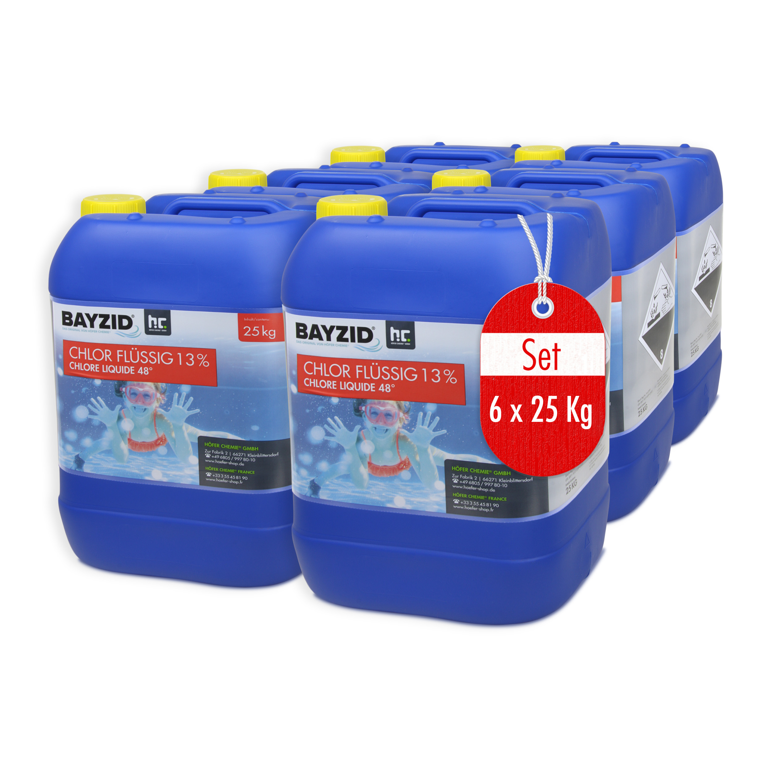 6 x Chlore liquide 48° Bayzid® en bidon de 25 KG (20L) | Leroy Merlin