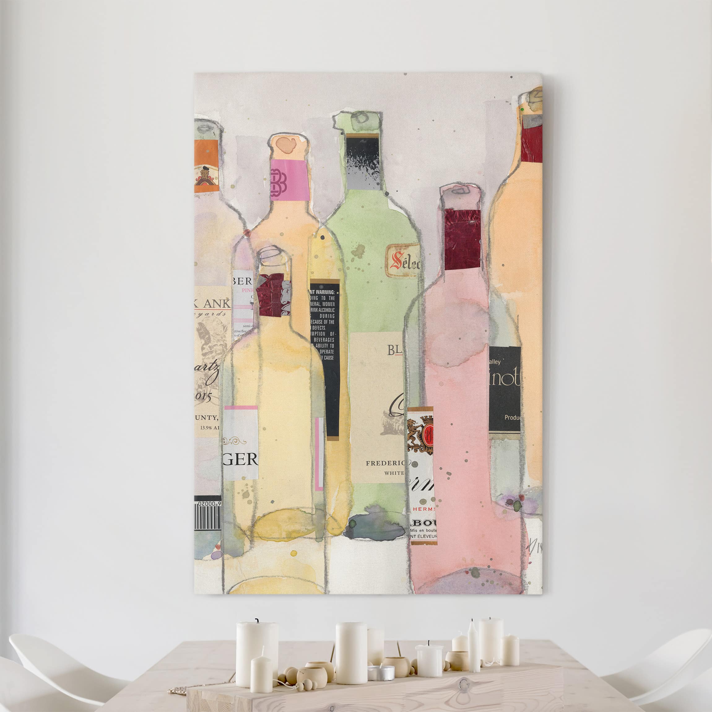 Impression sur toile tableau sur toile châssis beige culinaire boissons ...