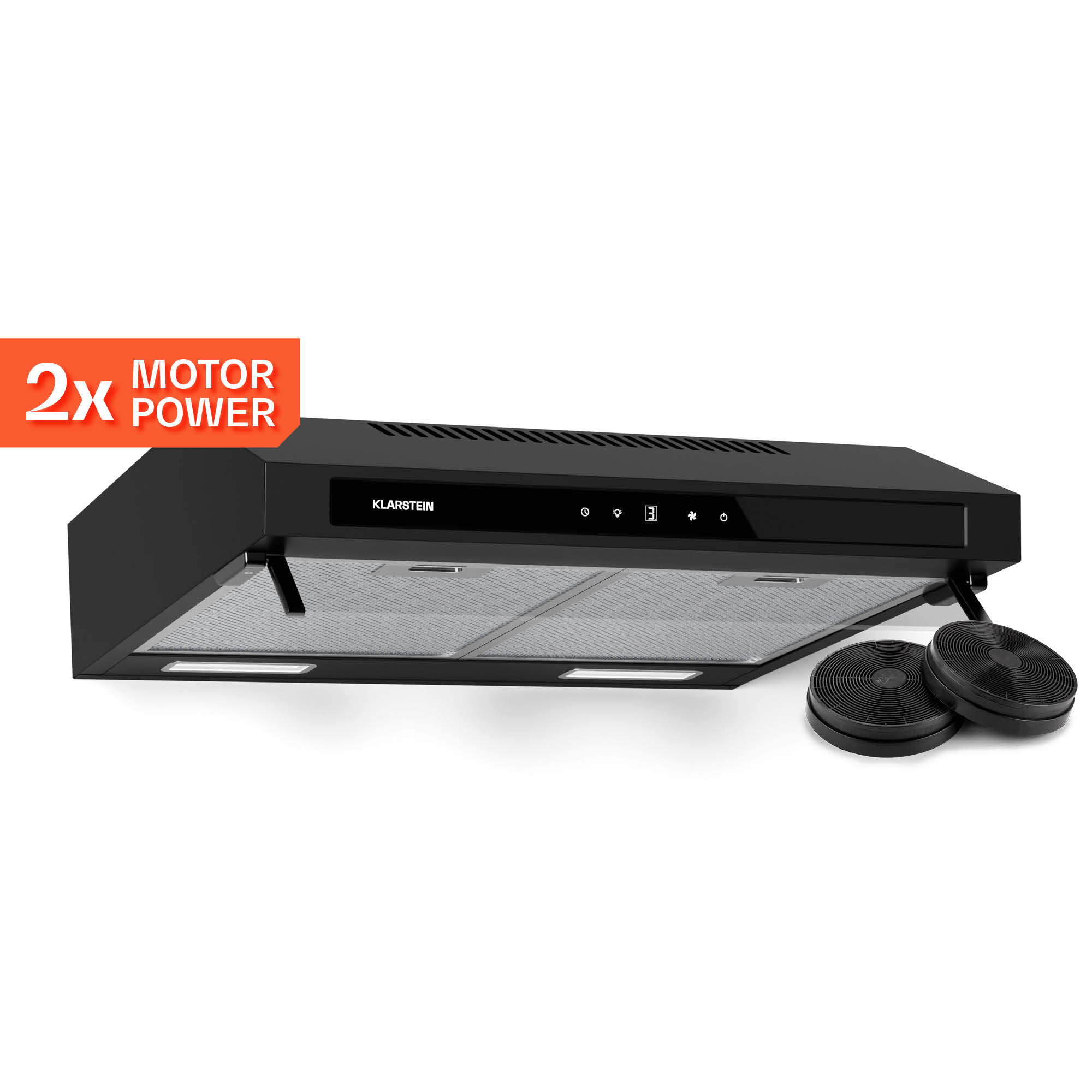 Klarstein Purista Force Hotte casquette aspirante compacte 384,8 m³/h CEE C Technologie à double ...