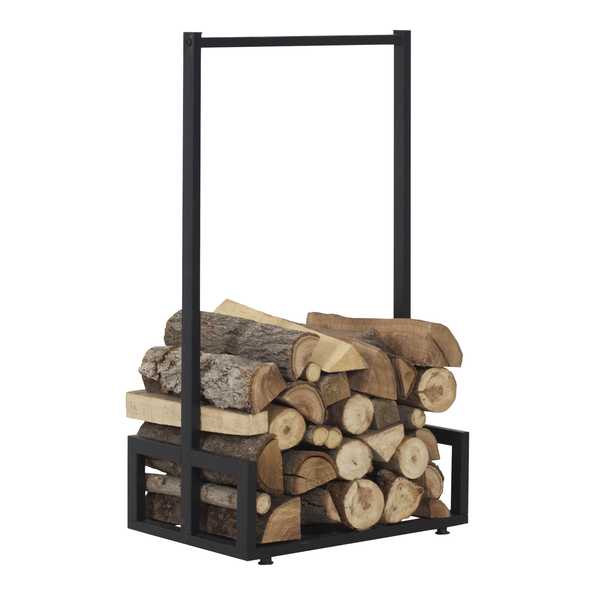 Range-bûches Thisted 50 x 35 x 95 cm noir [en.casa] | Leroy Merlin