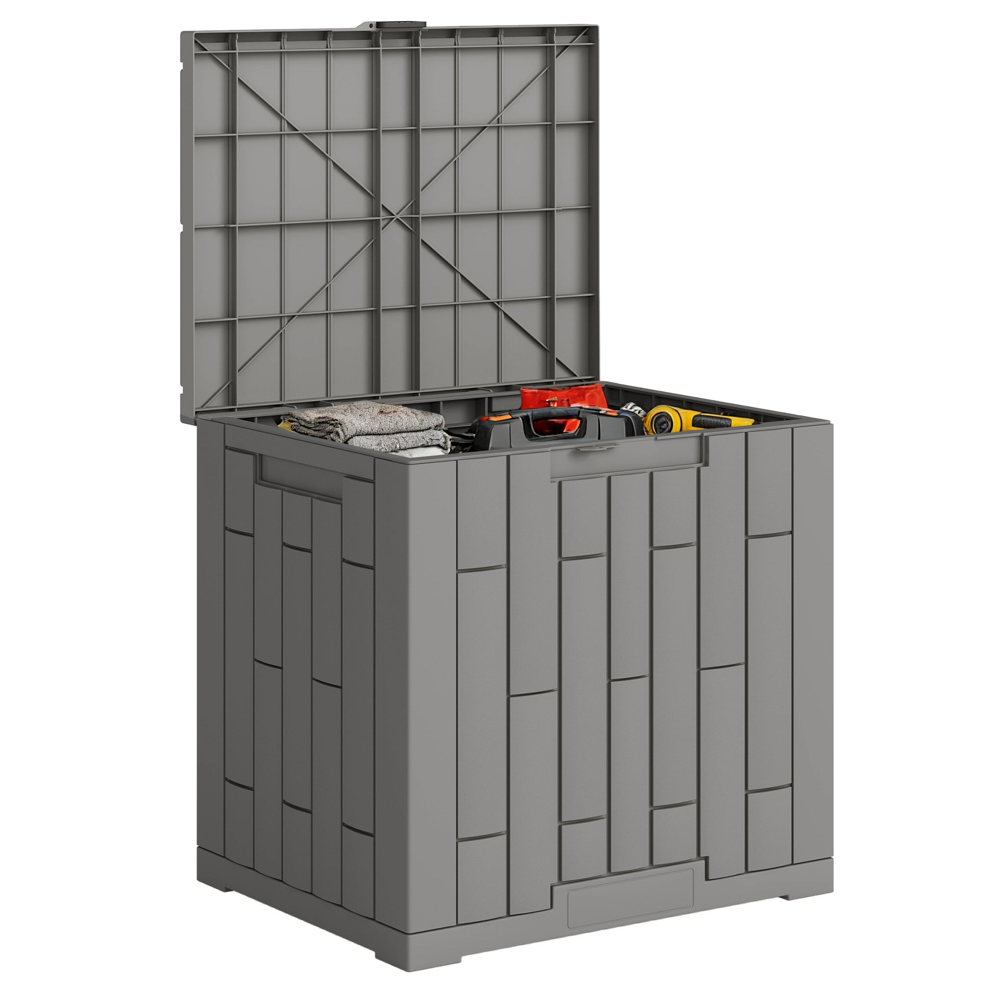 Coffre de rangement extérieur, capacité 114 L, résistant à l'eau et aux ...