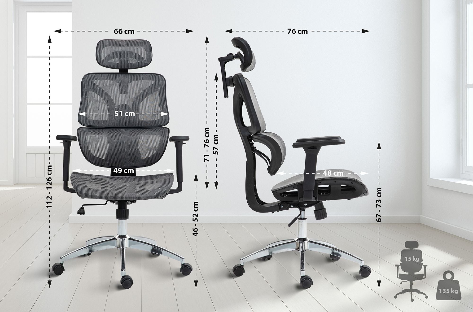 Chaise de bureau Deshler gris | Leroy Merlin