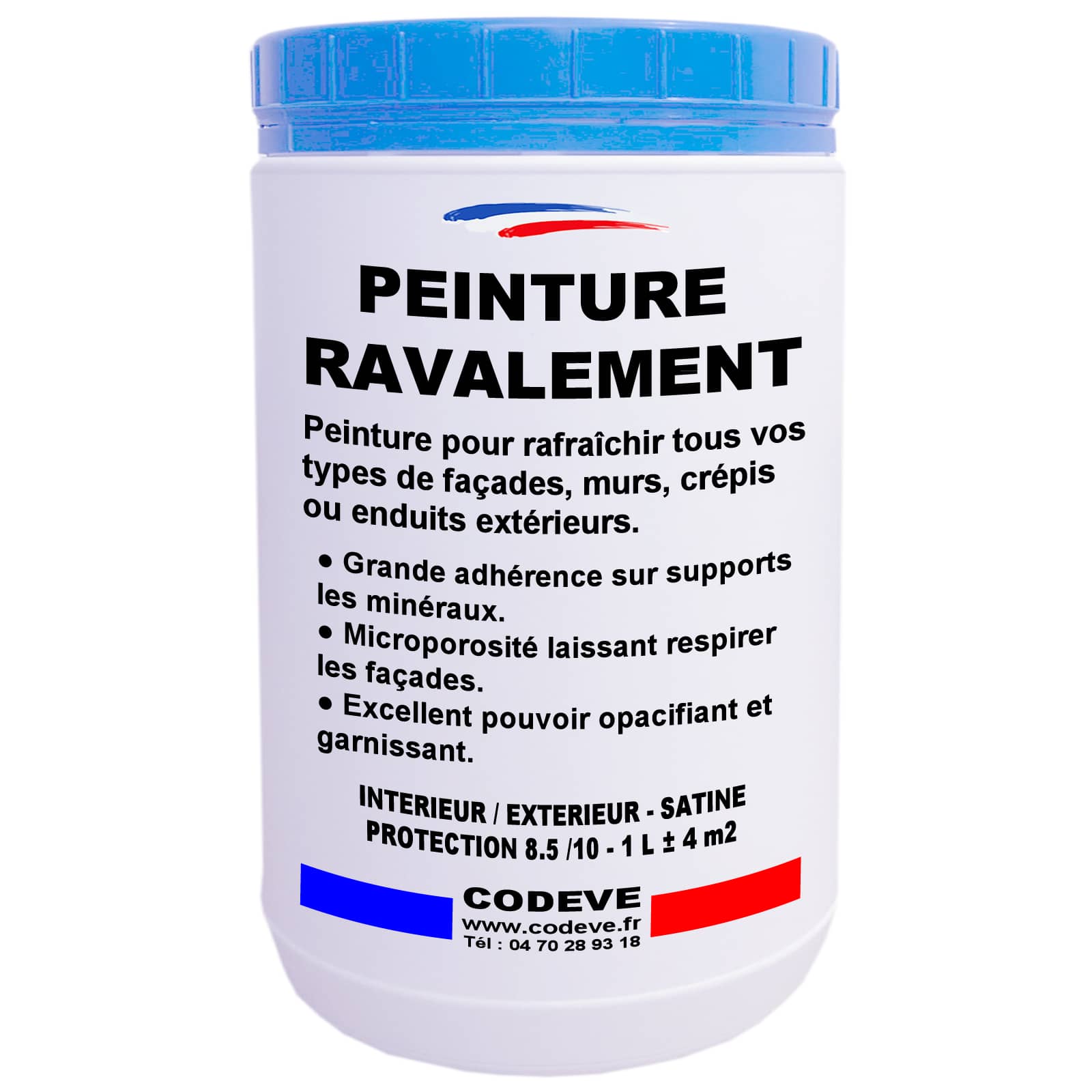 Peinture Ravalement - 1 L - Codeve Bois - 1011 - Beige brun - Pour La ...