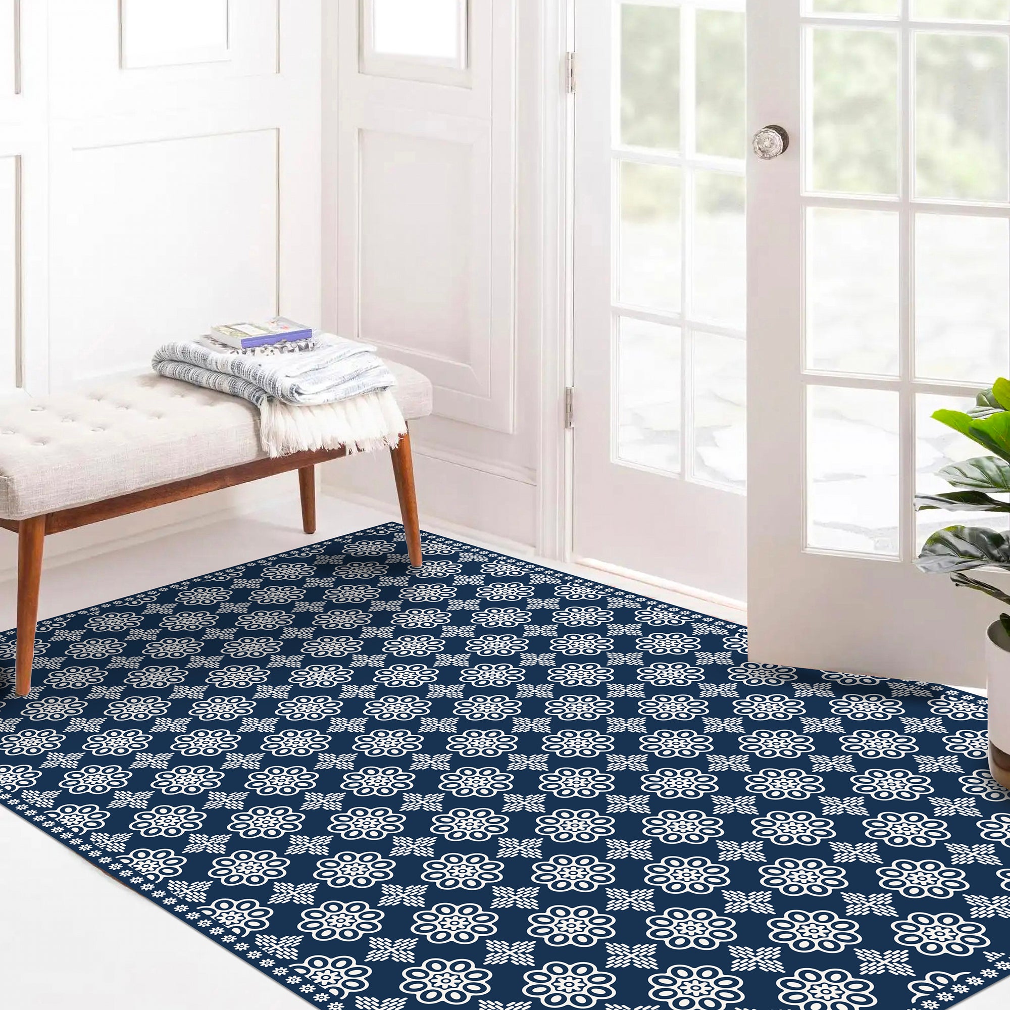 Tapis/ Motifs floraux / 91x152 cm - RECTANGLE/ Créé et fabriqué en ...