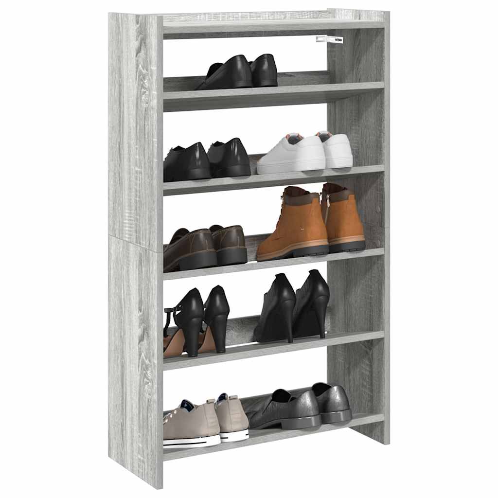 Étagère à chaussures sonoma gris 60x25x100 cm bois ingénierie | Leroy ...