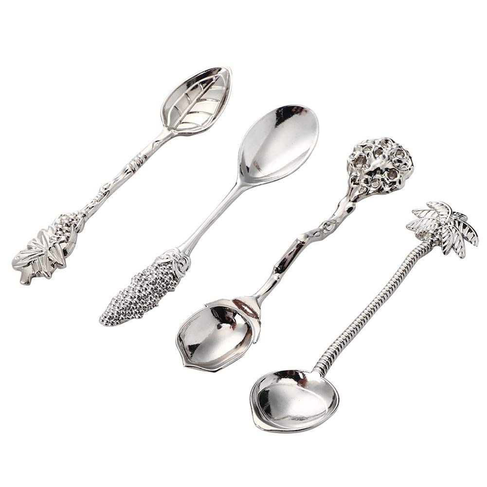 Mini cucchiaino da caffè e tè in alliage Vintage, 4 pezzi, bicchieri ...