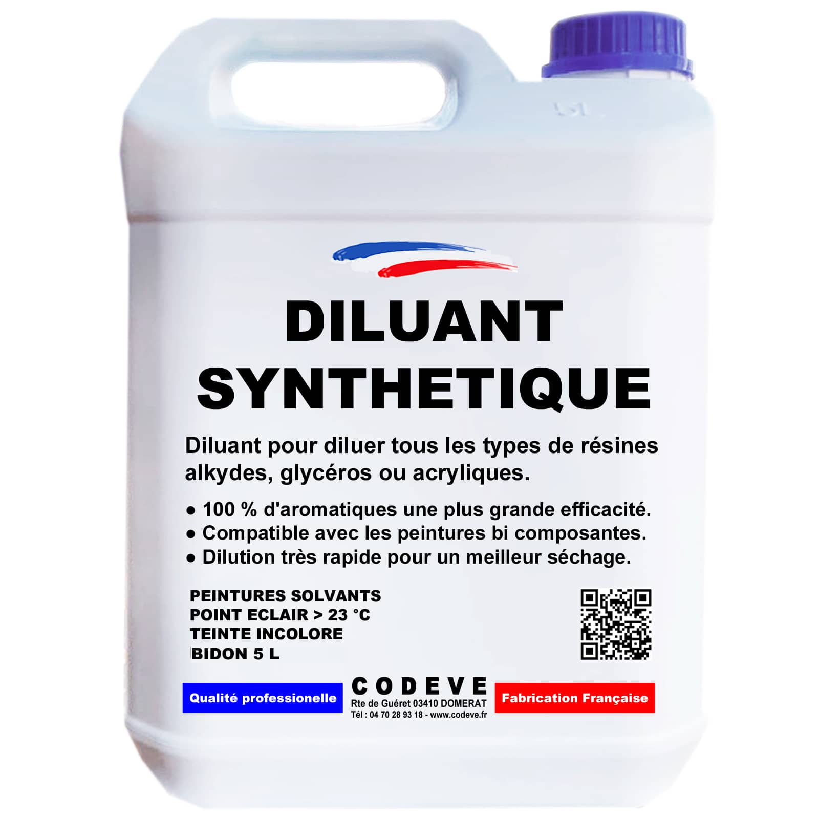 Diluant Synthetique - 5 L - Codeve Bois - Pour Diluer Votre Résine ...