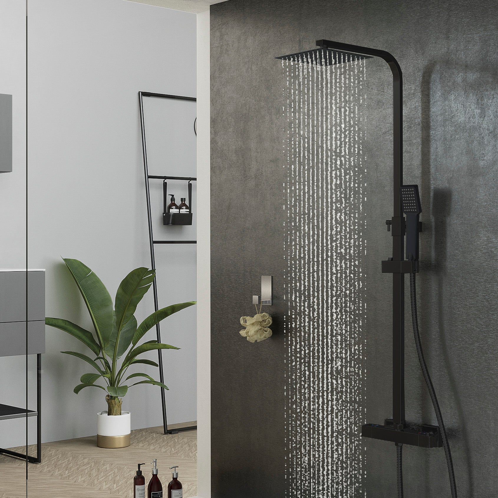 AICA Colonne de douche thermostatique 2 fonctions avec pomme de douche ...