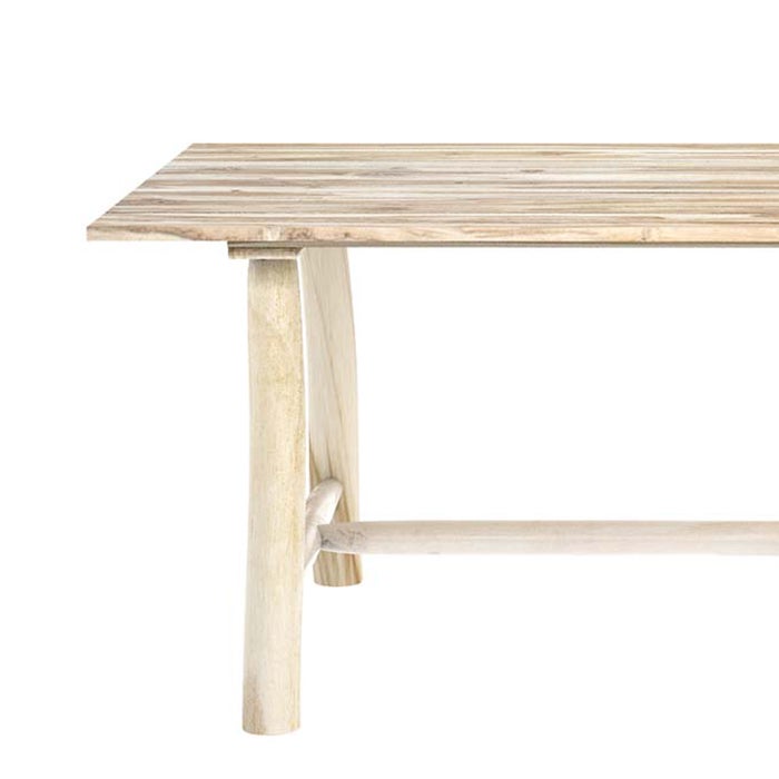 Table de jardin 220 cm en branche de teck - Morillo | Leroy Merlin
