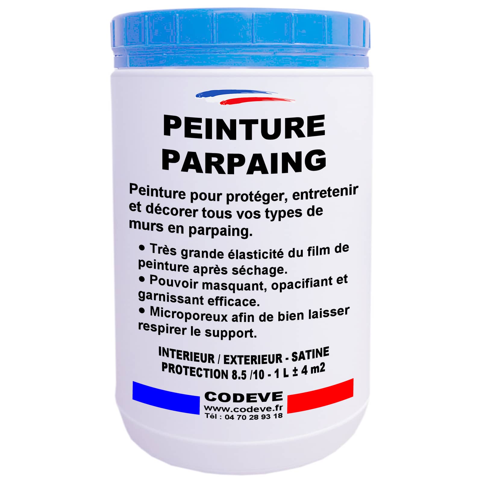 Peinture Parpaing - 1 L - Codeve Bois - 3004 - Rouge pourpre - Pour La ...