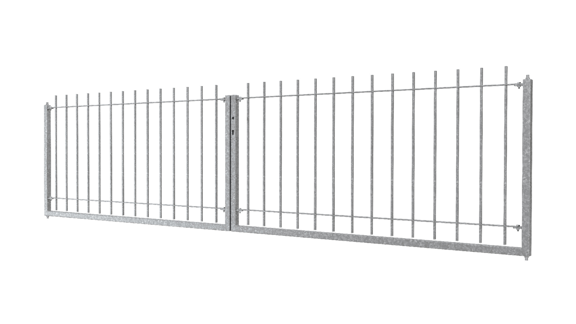 ELEO Portail en métal Padua, porte de la cour galvanisée à chaud, 400 x ...