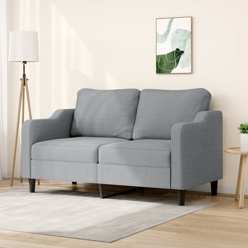 Canapé à 2 places Gris clair 140 cm Tissu | Leroy Merlin
