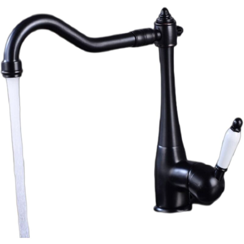 Mitigeur évier rétro noir - Noir | Leroy Merlin