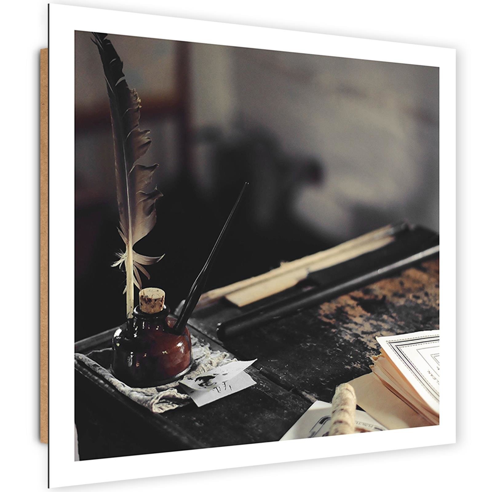 Tableau bois encrier et plume | Leroy Merlin
