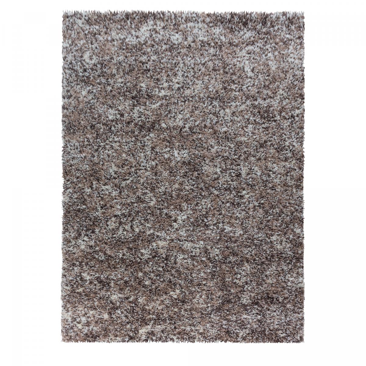 Tapis poils longs shaggy 160x230 rectangle tissé beige motif faux uni UNI D | Leroy Merlin