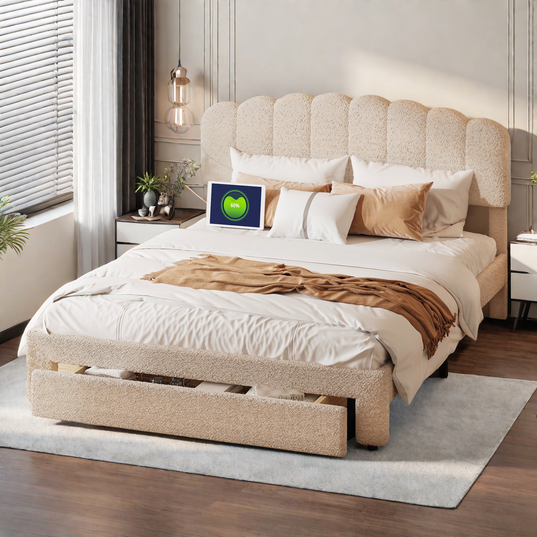 Lit 2 Personnes 160 x 200 cm avec tiroirs,lit coffre moderne avec ...