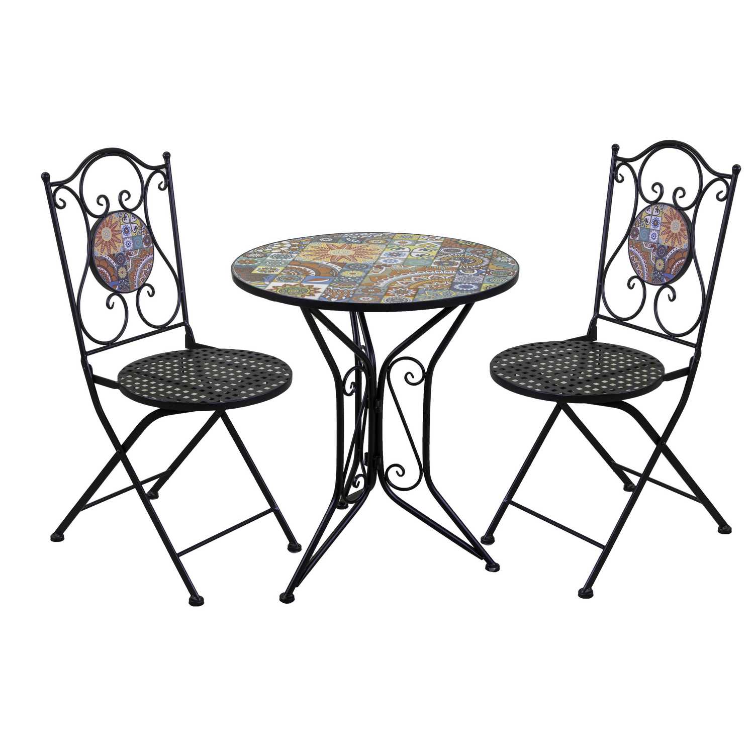 Ensemble de meubles de jardin Noir en Métal mod. Frigole | Leroy Merlin Ensemble de meubles de jardin Noir en Métal mod. Frigole | Leroy Merlin