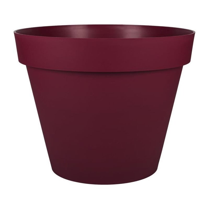 Pot de fleur rond Toscane Ø 60 x H.47 cm - Rouge bourgogne - Eda ...