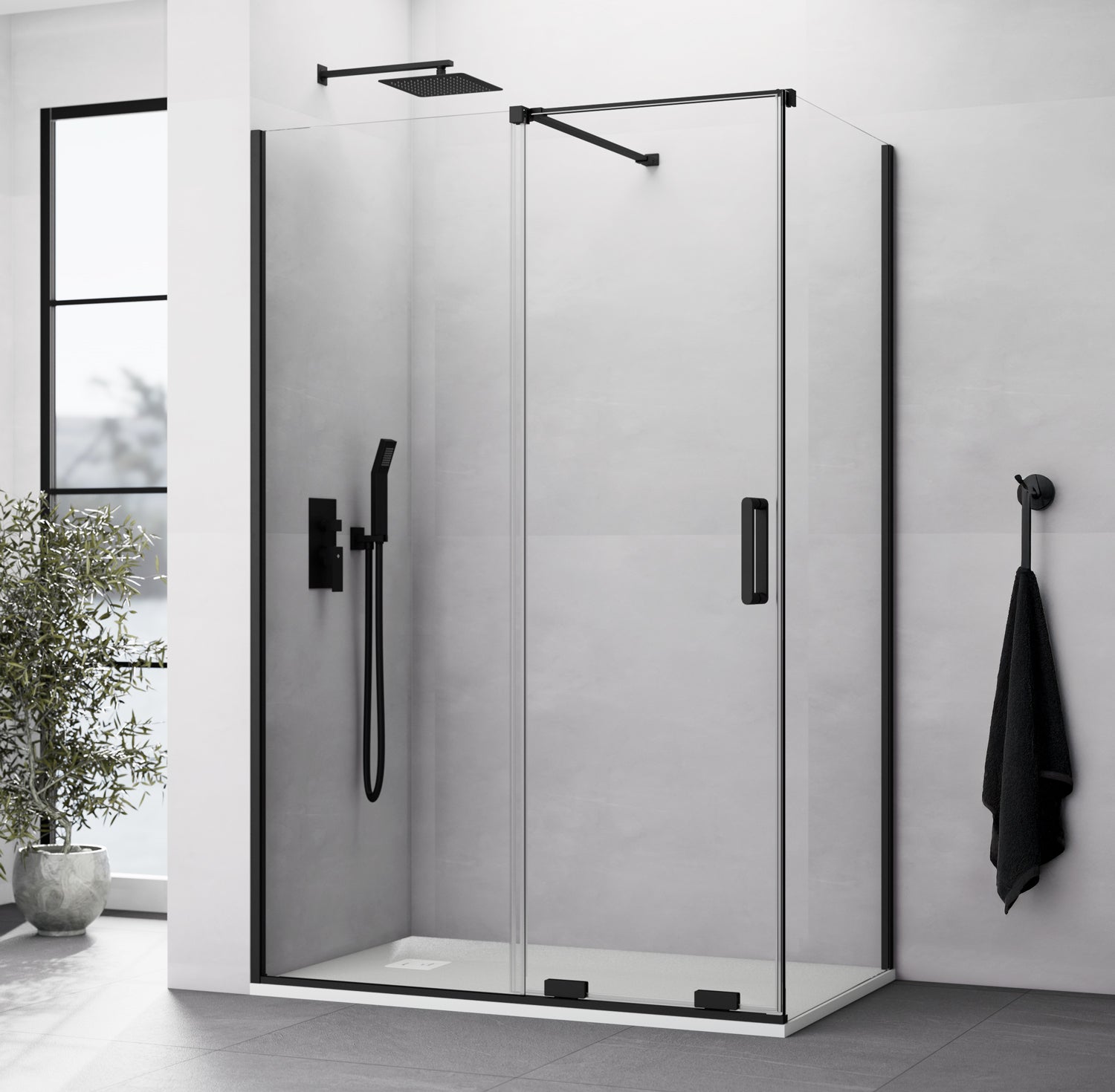 CABINE DE DOUCHE. FRONTAL: 105-110 cm + LATÉRAL FIXE: 87-89 cm. MODÈLE ...