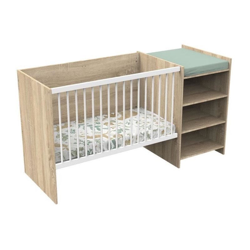 Lit combiné BABY PRICE UP 120x60 cm - Evolutif en 90x190 - Avec ...